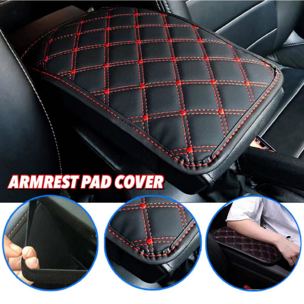 Universal Car Armrest Pad Cover Leather Cushion DAD Axia Myvi Viva Saga ...