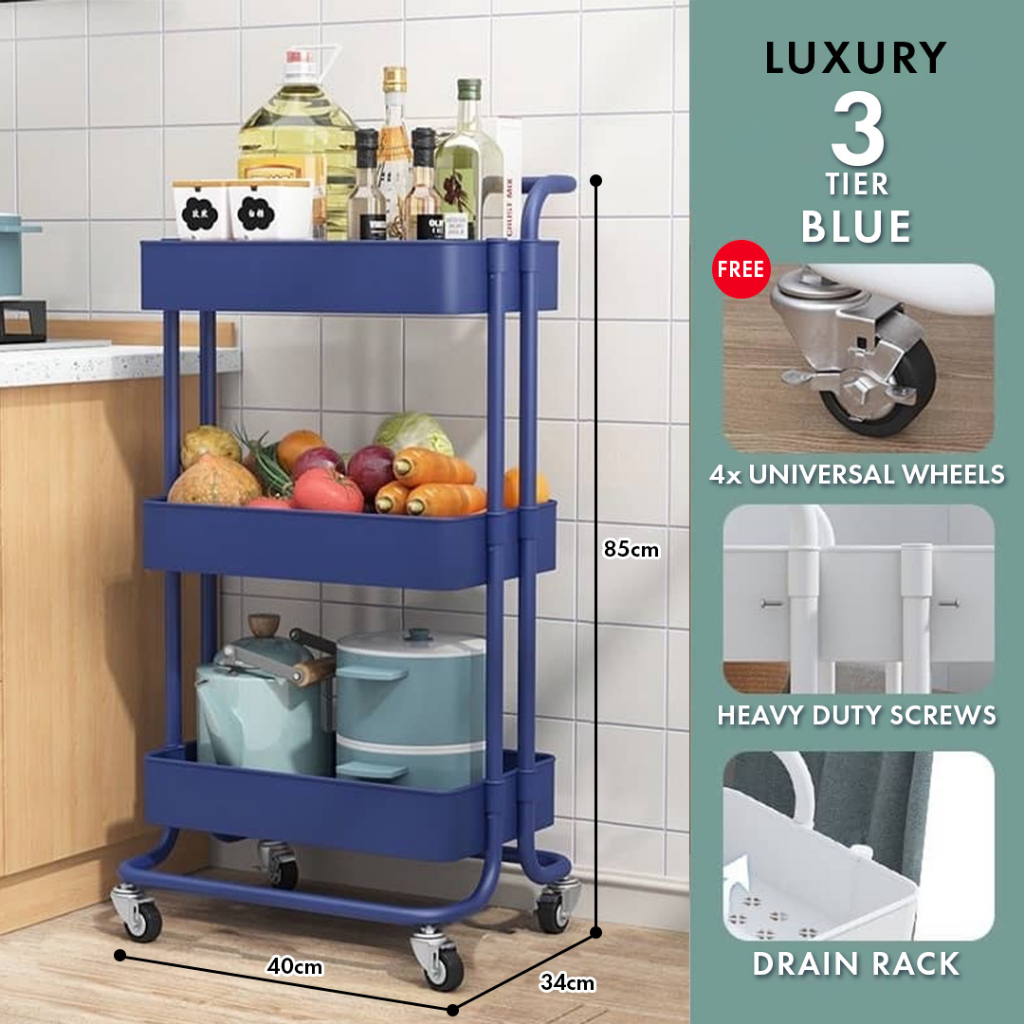 F&F: Trolley 3/4/5 Tier/ trolley rack/troli barang/troli beroda/trolley ...