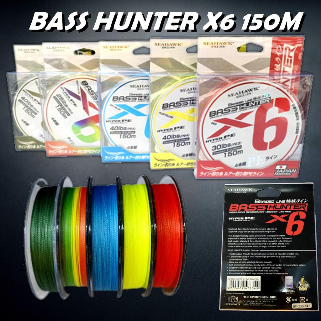 SEAHAWK BASS HUNTER X6 BRAIDED LINE 150M TALI CASTING BOTTOM JIGGING BASSHUNTER X6 | Shopee Malaysia