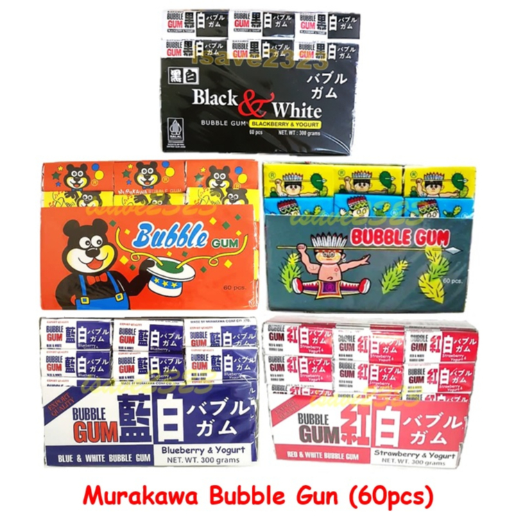 Murakawa Bubble Gum (60pcs) - Sakai / Bear / Blue & White / Red & White ...