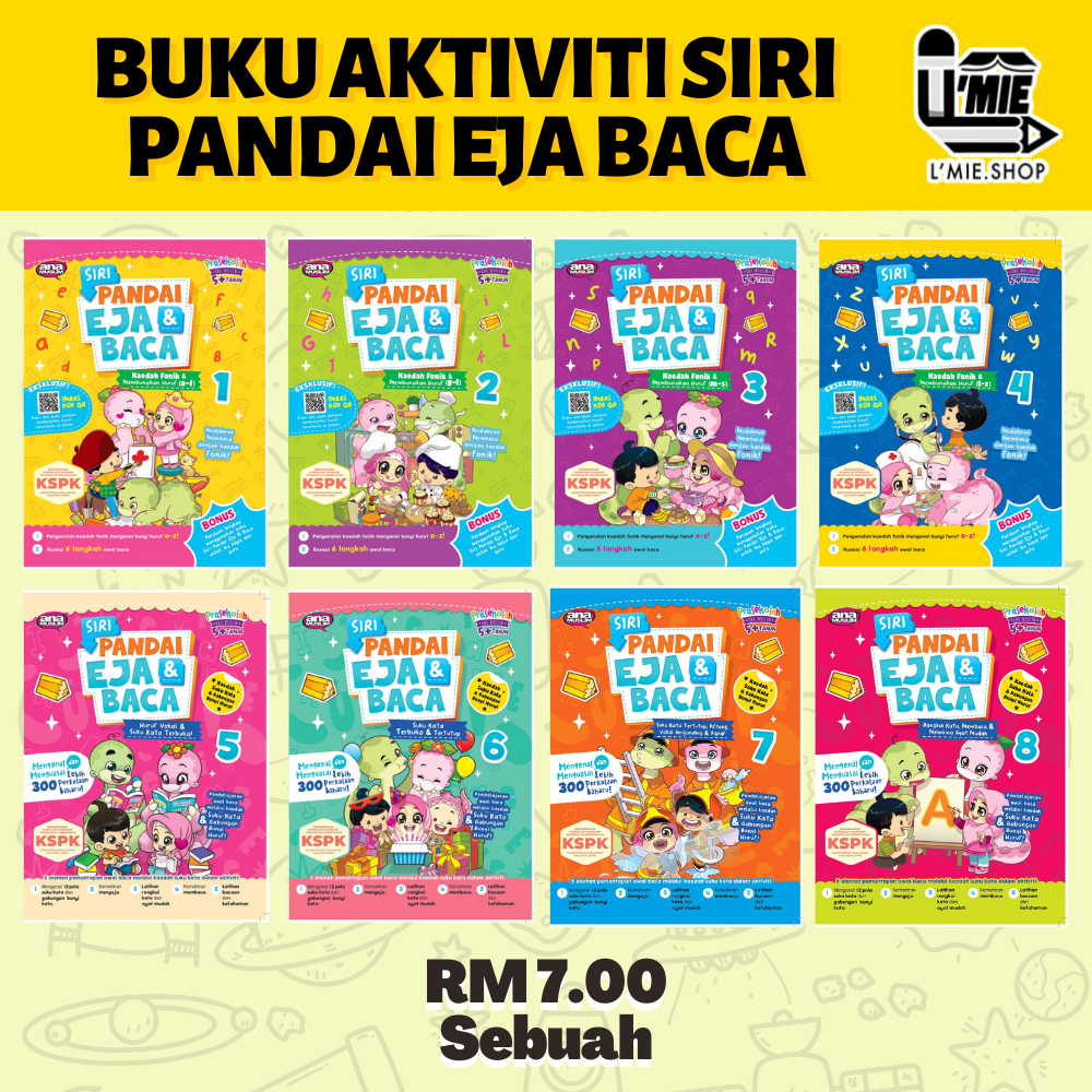 AKTIVITI PANDAI EJA & BACA FONIK 1-8 Ana Muslim | Buku Edukasi Kanak ...