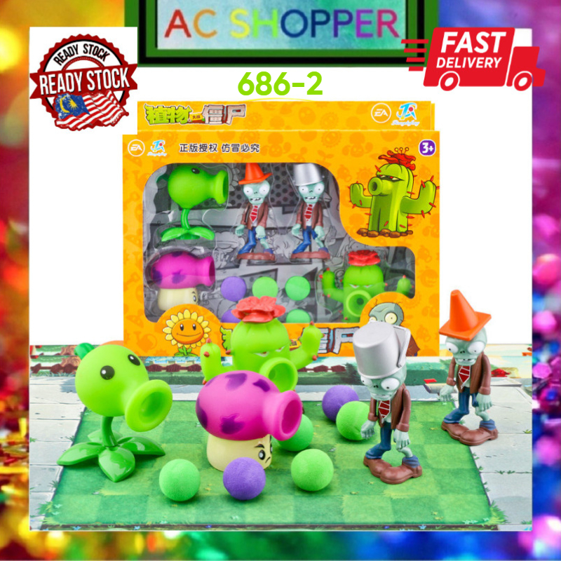 Plants VS Zombies 686-2 Mini Figures Action Shooting Play Set Toys Kids ...