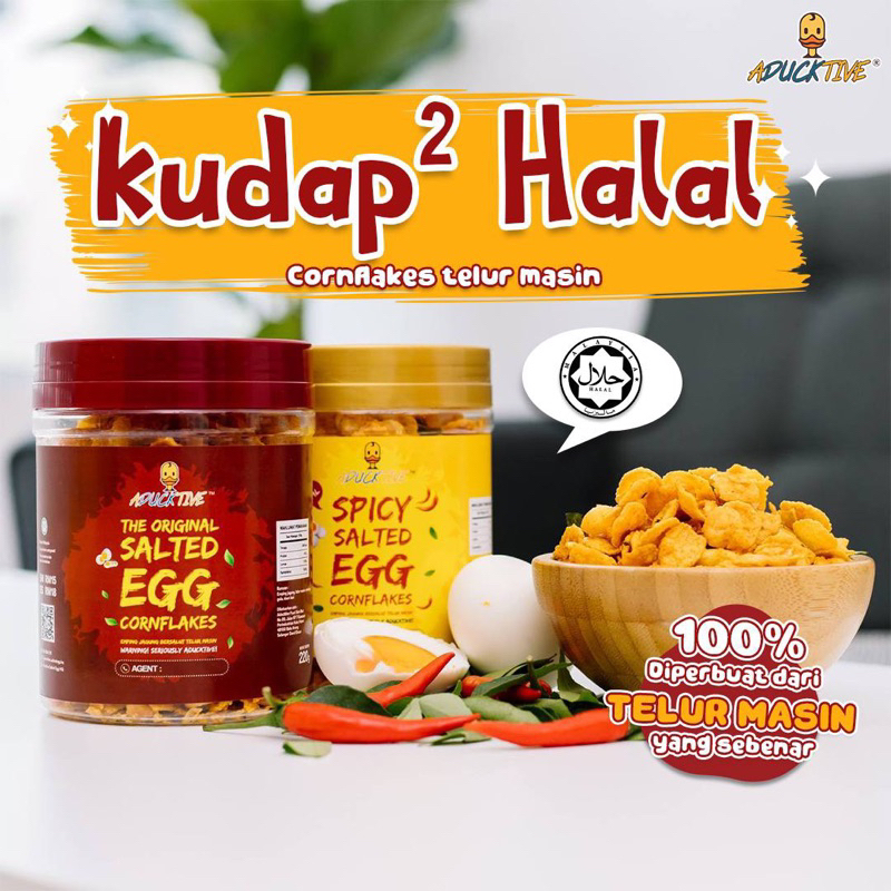 Aducktive Salted Egg Cornflakes Original & Spicy (220g) | Shopee Malaysia