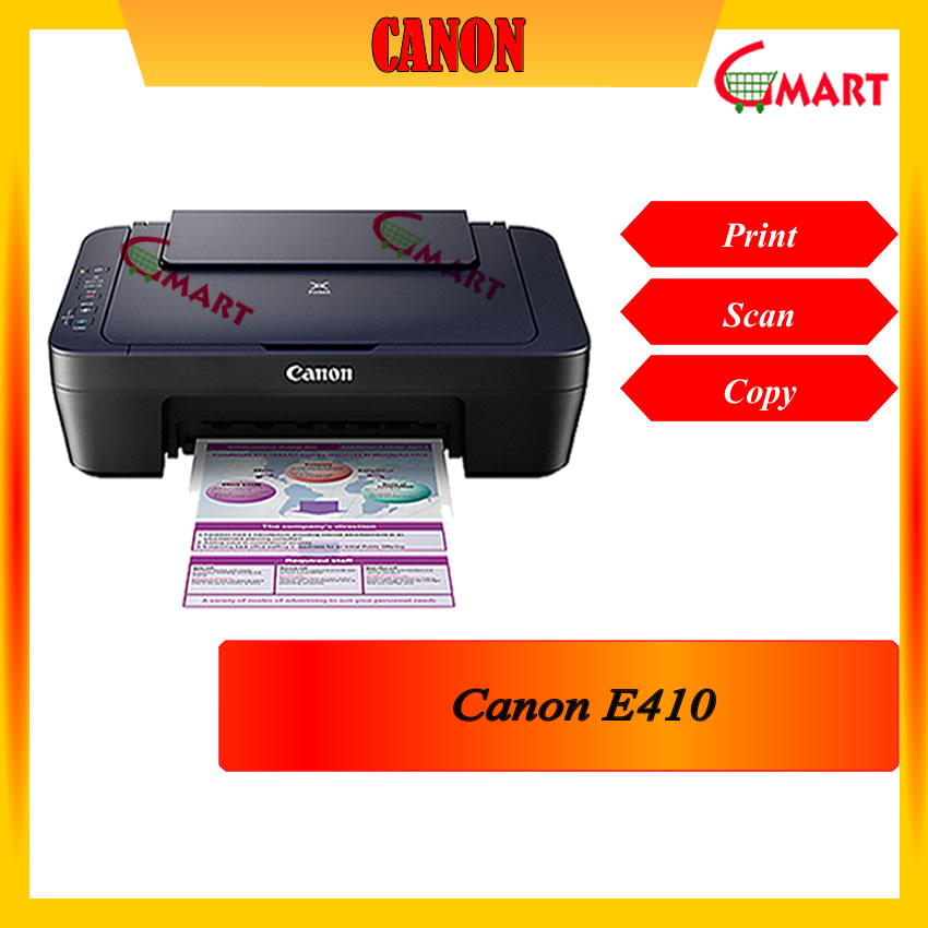 Canon Pixma E410 3 in 1 Color Inkjet Printer (Print/Scan/Copy) INCLUDE ...