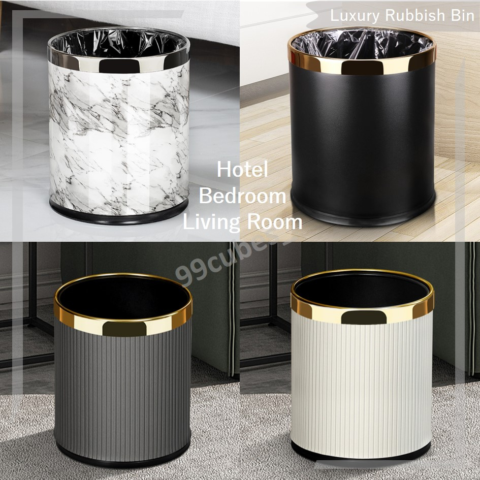 Ins Luxury Classic Rubbish Bin Hotel Homestay Bedroom Marble Leather ...