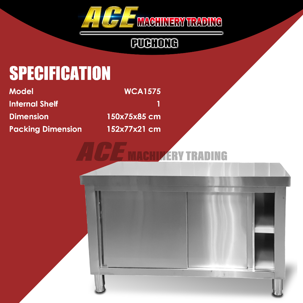 Commercial Stainless Steel Kitchen Cabinet Worktable Cabinet With 2 ...