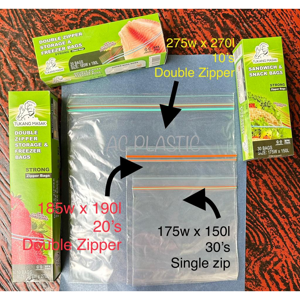ZIPPER BAG SINGLE ZIP DOUBLE ZIP SANDWICH SNACK ZIPPER BAG | Shopee ...