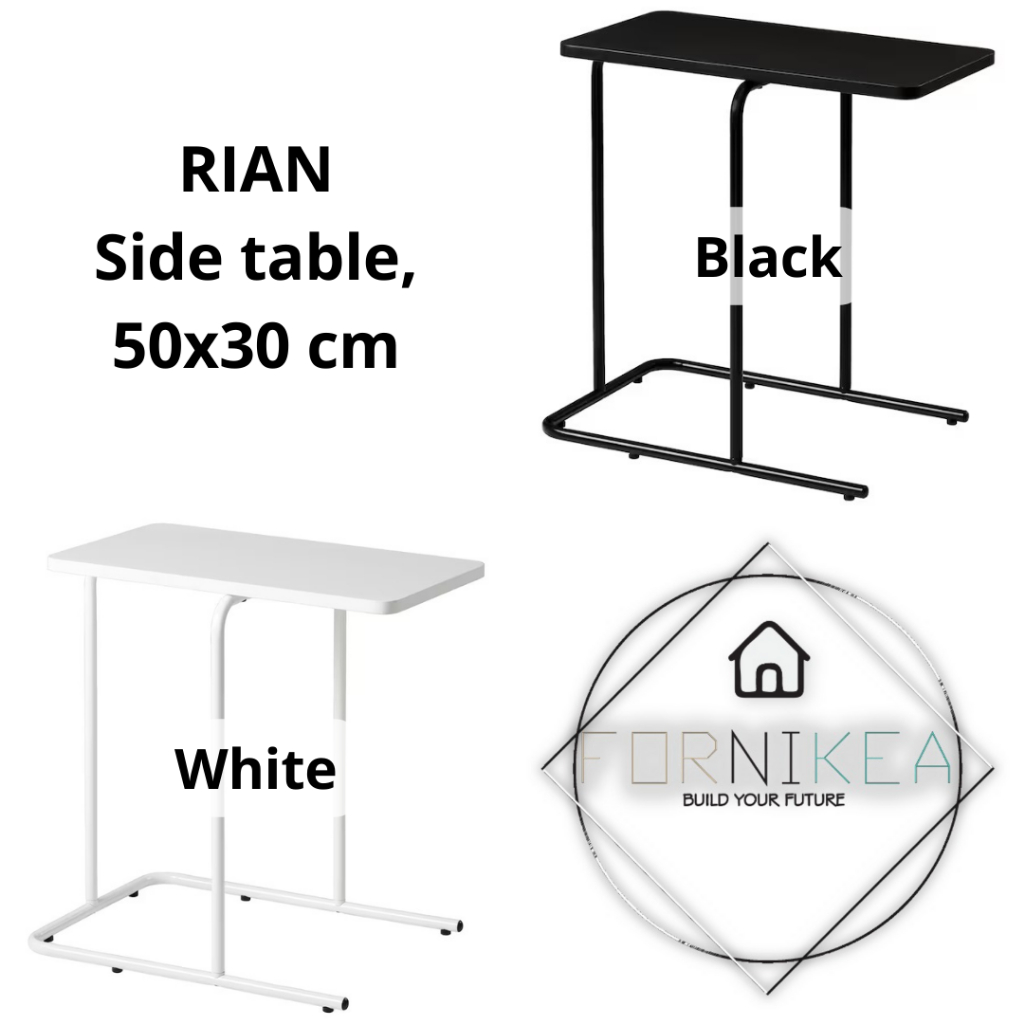 IKEA RIAN Side table, 50x30 cm, Black / White | Shopee Malaysia