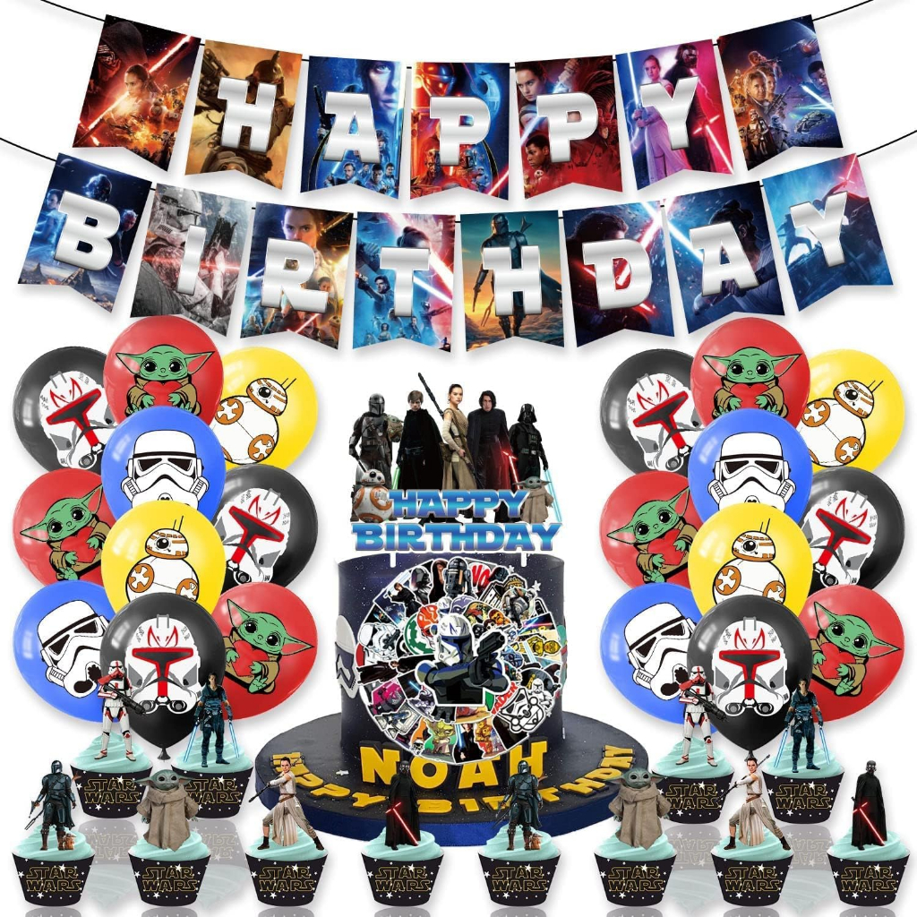 Star Wars Darth Vader BB8 R2D2 Robot Theme Latex Balloon Birthday Party ...