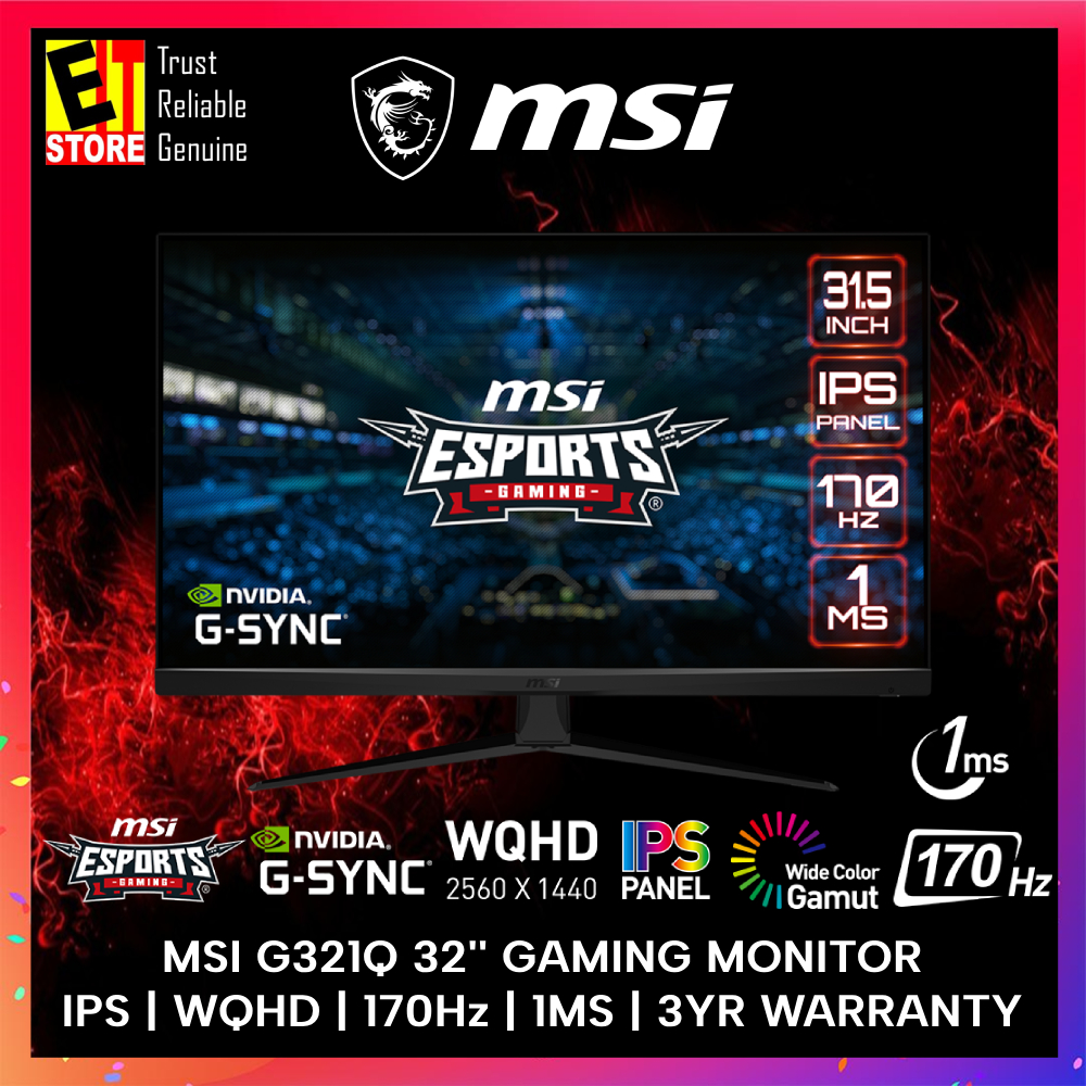 MSI MONITOR OPTIX G321Q E-SPORTS GAMING 32" IPS 2560x1440 WQHD /170Hz ...