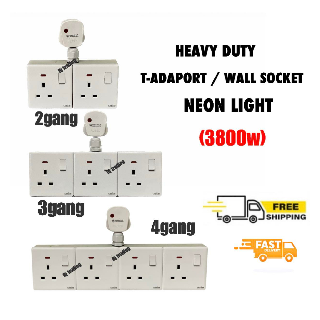 (READY STOCK) HEAVY DUTY 2GANG 3GANG AND 4GANG EXTENSION NEON WALL ...