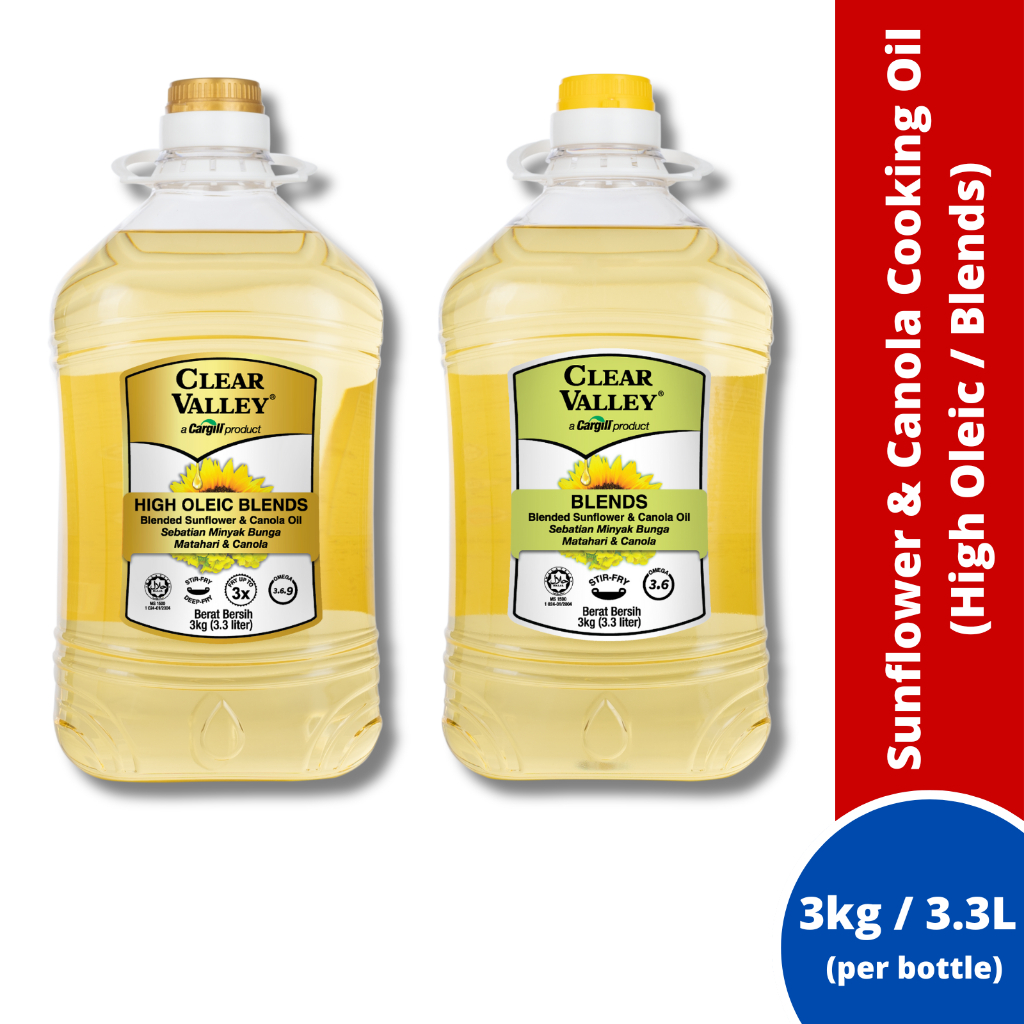 Clear Valley Sunflower & Canola Cooking Oil (3kg/3.3L) | Shopee Malaysia