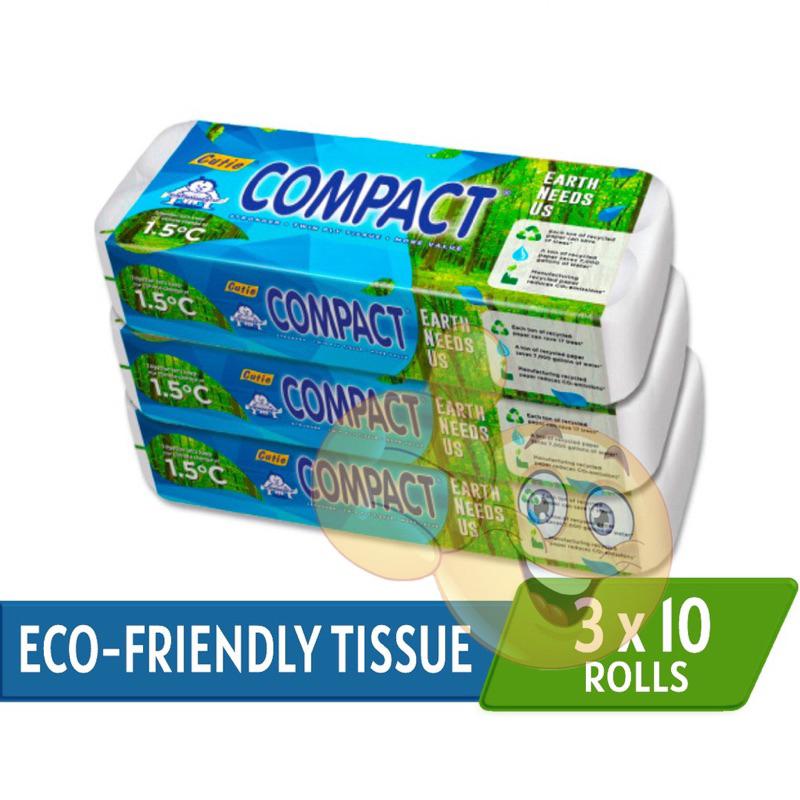 Cutie Compact Eco-Friendly Toilet Rolls 30rolls (Blue) | Shopee Malaysia