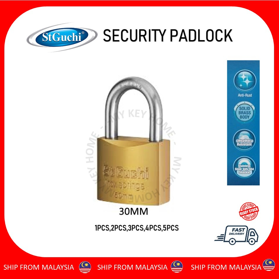 ST GUCHI Padlock SGPL 81 Anti Rust 30mm Mini Padlock SUS 304 Shackle ...