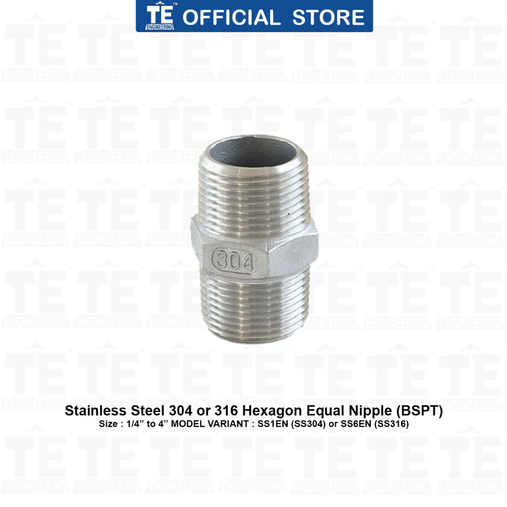 Stainless Steel SS304 Fittings Nipple ( 1/8" ~ 2" ) | Shopee Malaysia