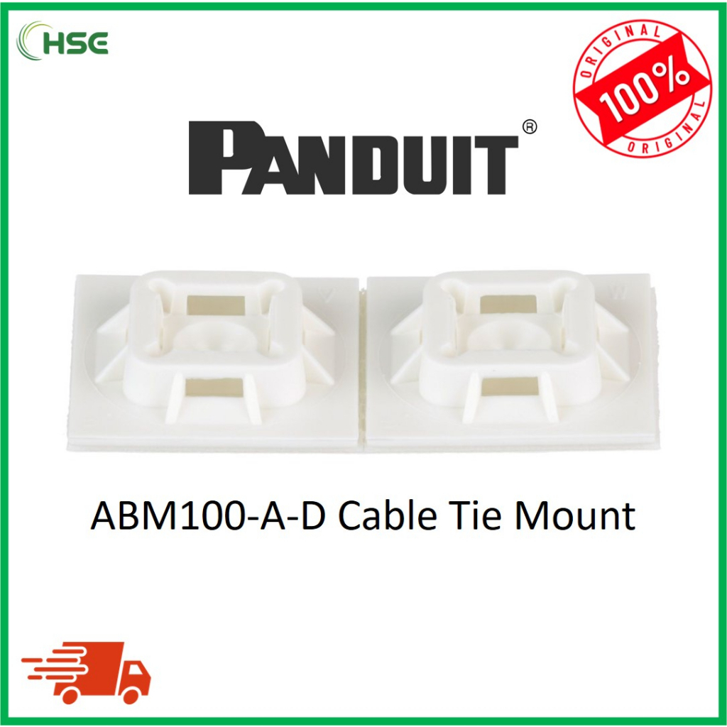 [500pcs] PANDUIT ABM100-A-D 4-Way Cable Tie Mount 25.4mm x 25.4mm ...
