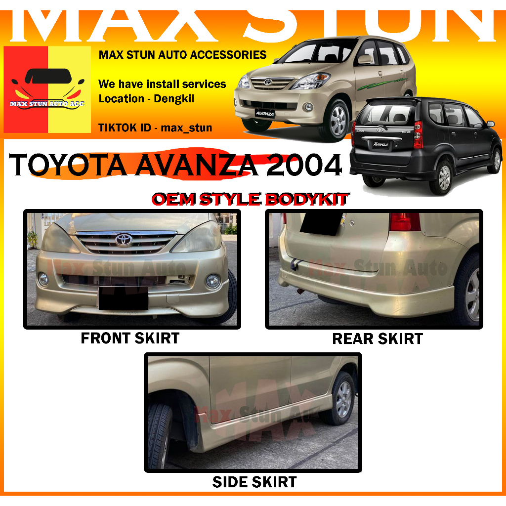TOYOTA AVANZA 2004-2005 OE FULLSET BODYKIT OE LOOK BUMPER SKIRT LIP ...