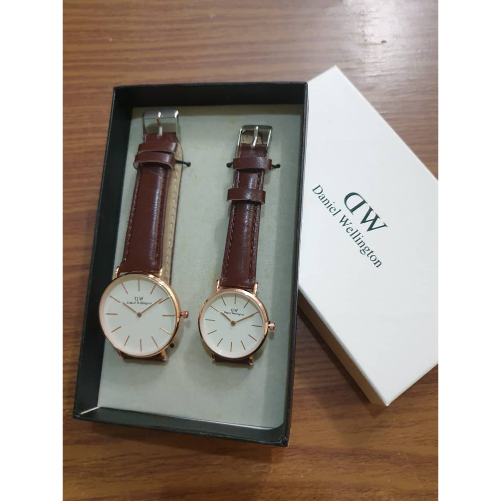 TOP SALES DW COUPLE WATCH LEATHER STRAP/JAM TANGAN TALI KULIT LELAKI ...
