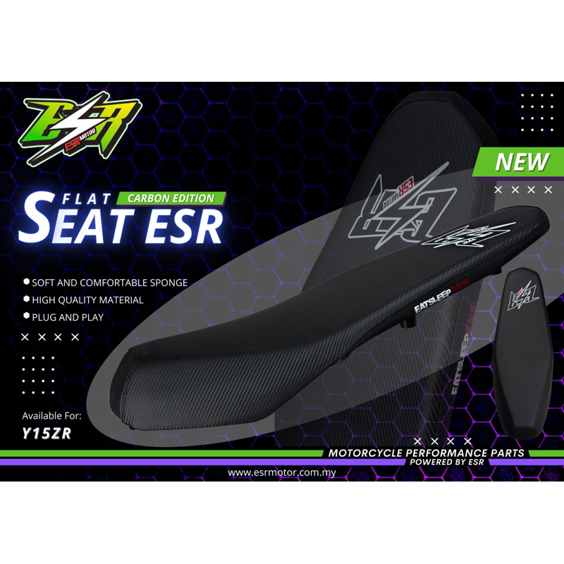 ESR MOTOR CARBON EDITION SEAT 100% ORIGINAL CURVE&FLAT | Shopee Malaysia