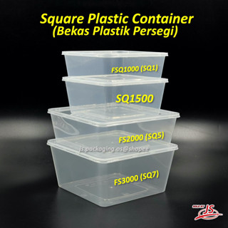FSQ1000 (SQ1) Square Disposable Plastic Food Container /Bekas Petak ...