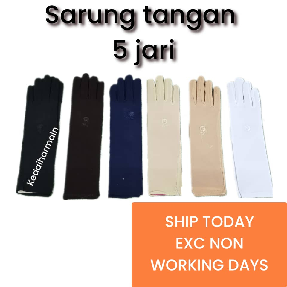 Pemborong & Runcit sarung tangan 5 jari handsock gloves pelbagai warna ...