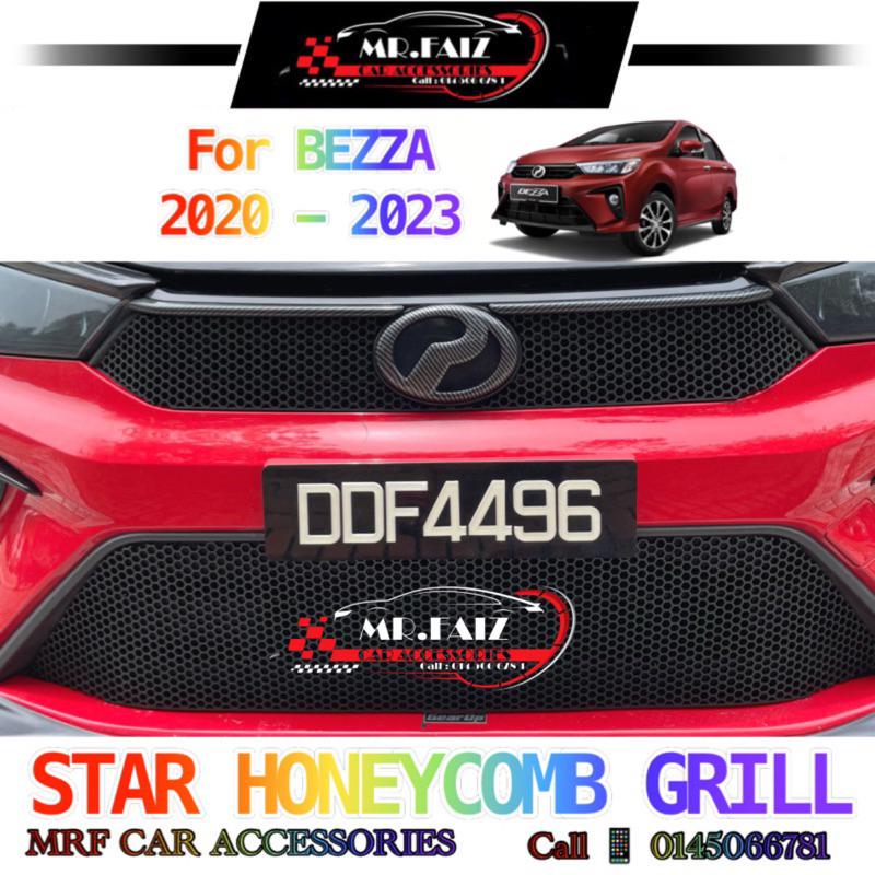 CUSTOM SPECIAL STAR HONEYCOMB GRILL BEZZA 2020- 2023 | Shopee Malaysia