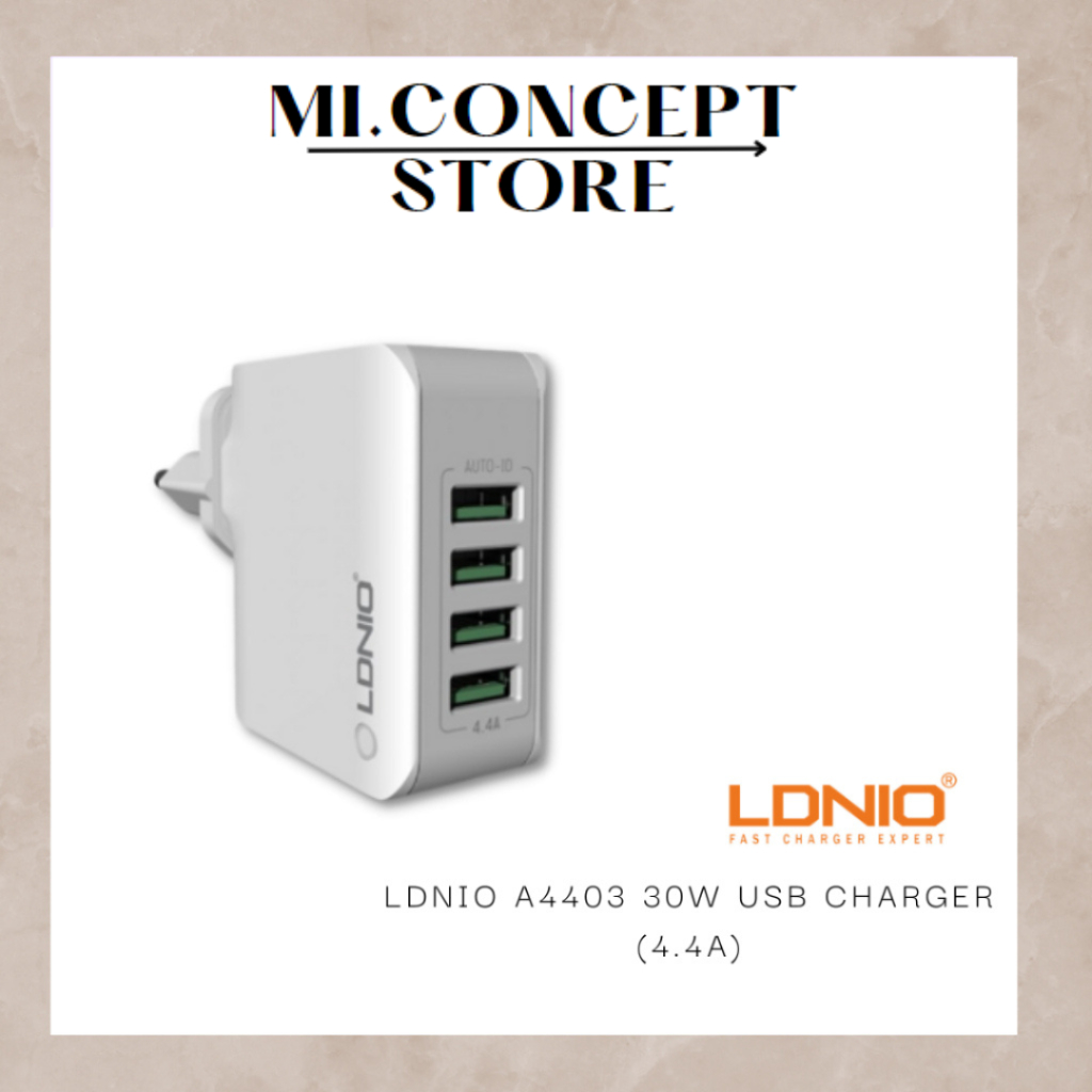LDNIO A4403 Quadruple 4 USB Output Port Auto ID USB Charger (4.4A) | Shopee Malaysia