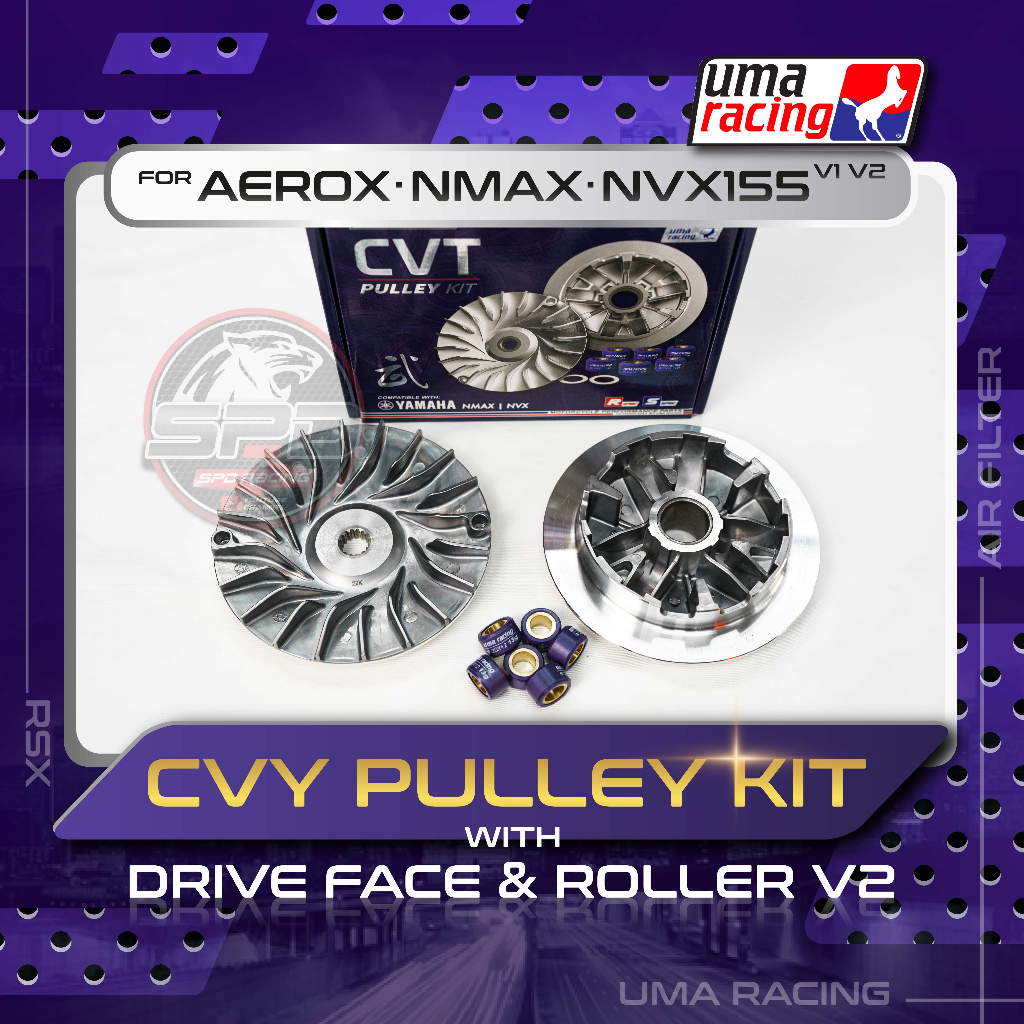 CVT Pulley Kit with Drive Face & Roller V2 UMA Racing for NVX155 V1 V2 / Aerox / Nmax | Shopee ...