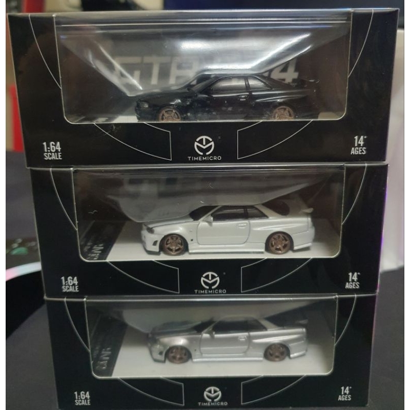Time Micro 1/64 Nissan Skyline GT-R R34 Z-Tune (Gloss Black, Pearl ...
