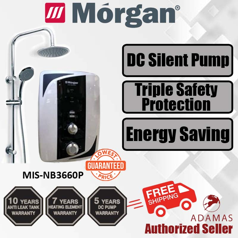 MORGAN Instant Water HEATER WITH DC PUMP & RAINSHOWER MIS-NB3660P ...