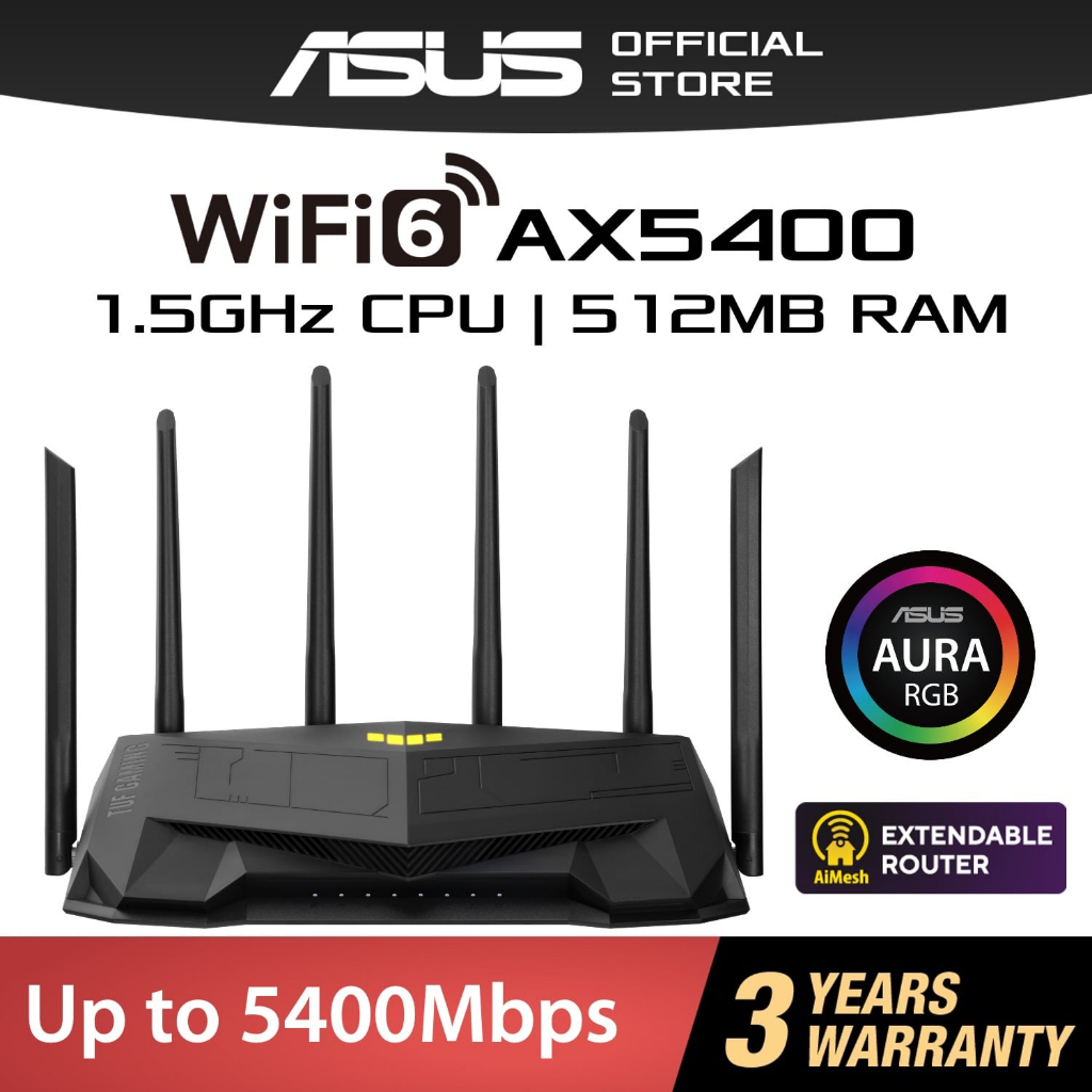 ASUS TUF AX5400 WiFi 6 Gaming Router Booster Dual-Band OFDMA AiMesh TUF ...
