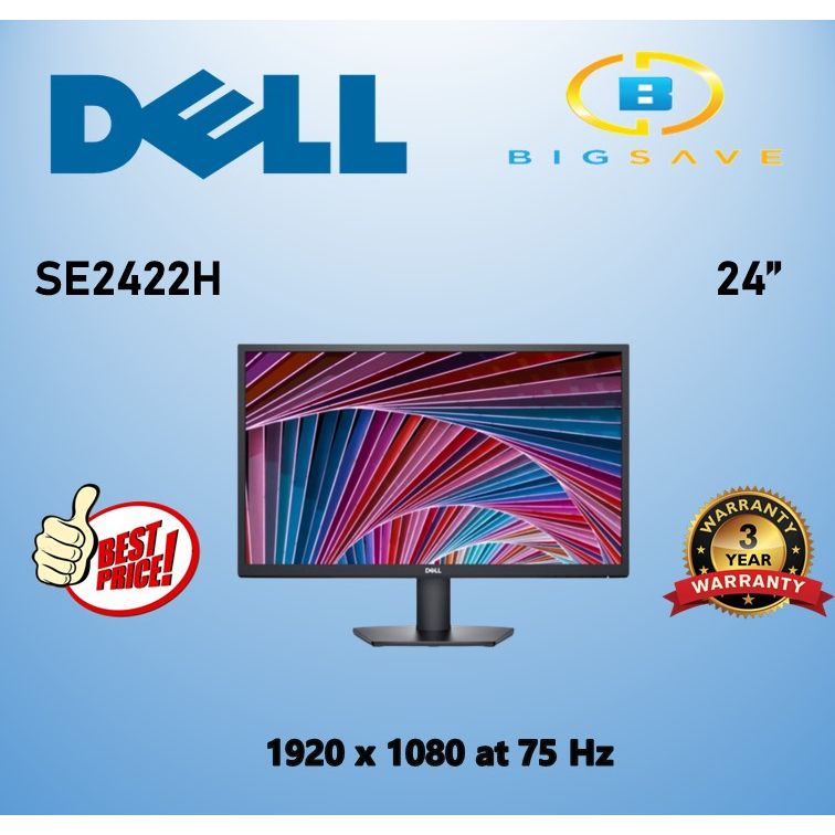 DELL 24" SE2422H LED MONITOR FULL HD (1920 x 1080 at 75 Hz) | Shopee ...