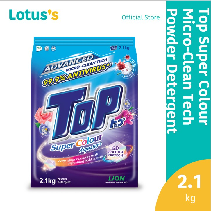 Top Super Colour Micro-Clean Tech Powder Detergent (2.1kg) | Shopee ...