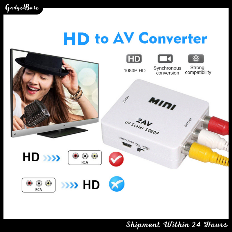 HDMI To RCA HDMI TO AV Adapter HD Video Converter Box 1080P Support ...