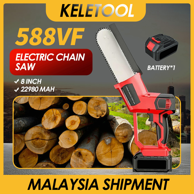 8 Inch Electric Chain Saw Rechargeable Handheld Pruning Mini Wood Power ...