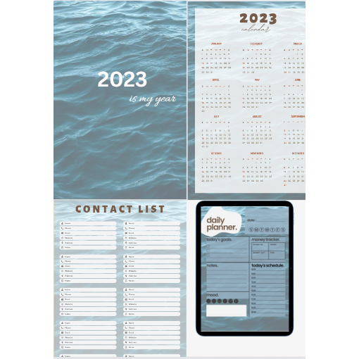 Digital Planner 2023 Hyperlinked Minimalist Yearly Monthly Daily Study ...