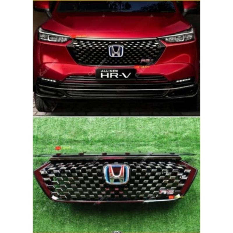 Honda HRV Year 2022 2023 RS Front Grille Black Chrome With Emblem H and ...