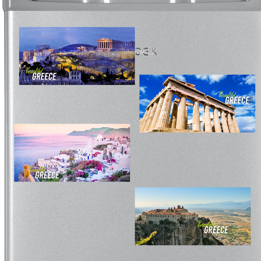 Greece Athens Santorini Gift Souvenir Fridge Magnet Sheet 10 cm x 5 cm ...
