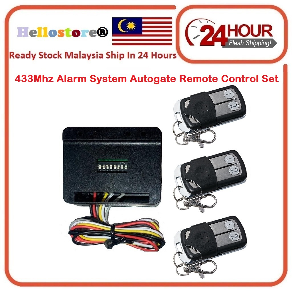 433Mhz Alarm System Autogate Remote Control Set With 3 Crawler Steel Transmitters & 1 Receiver ...