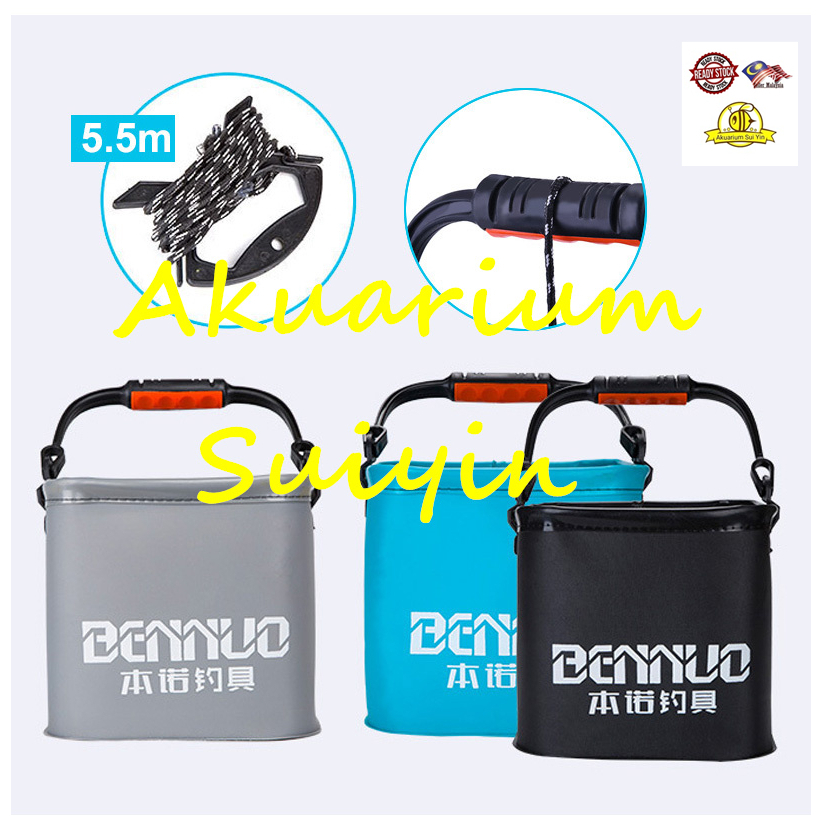 EVA Live Bait Storage Fishing Bag Bucket Box Tong Ikan Hidup Beg Baldi ...
