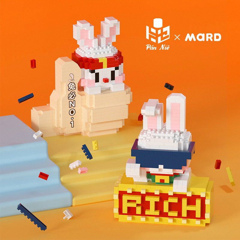 ⚠️现货⚠️ReadyStocks Rabbit fighting building blocks 爿乜mard加油 兔子 限定 微钻石 小 ...