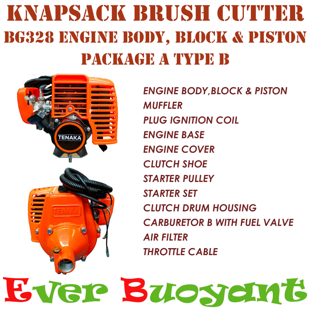 BG328 KNAPSACK BRUSH CUTTER ENGINE PACKAGE \ PAKEJ ENJIN MESIN RUMPUT ...