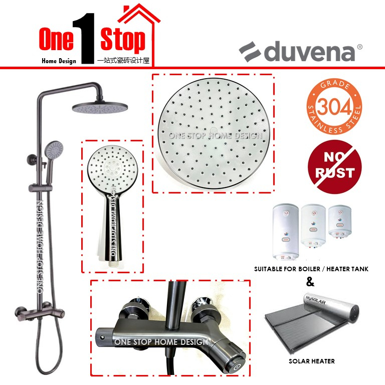 🔥DUVENA🔥 3 WAY MATTE GUNMETAL SHOWER POST | Shopee Malaysia