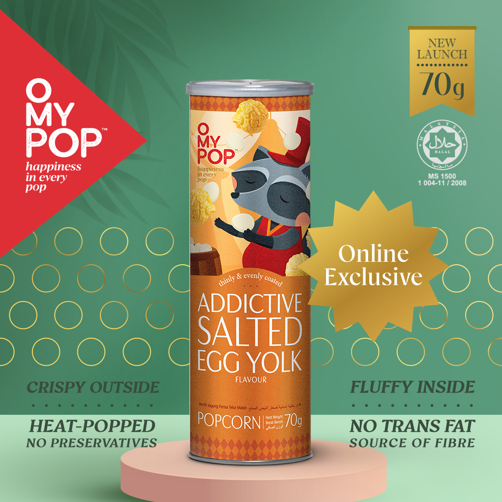 OMYPOP Addictive Salted Egg Yolk Popcorn Online Exclusive (70g ...