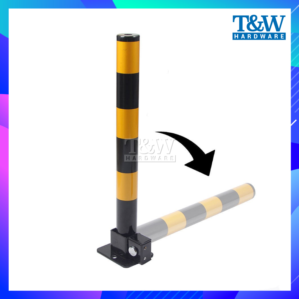 New Car Bollard Safety Post Lock Spring Parking Barrier Fold Down ...