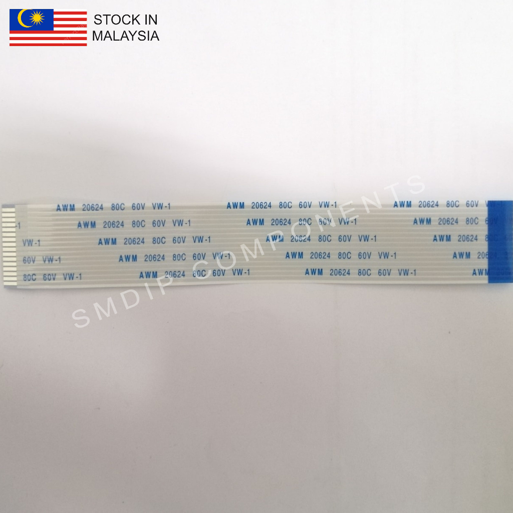 Midas FFC / FPC Cable, 16-pin, 1.0mm Pitch, Reverse Sided Contacts, 15cm Length, White | Shopee ...