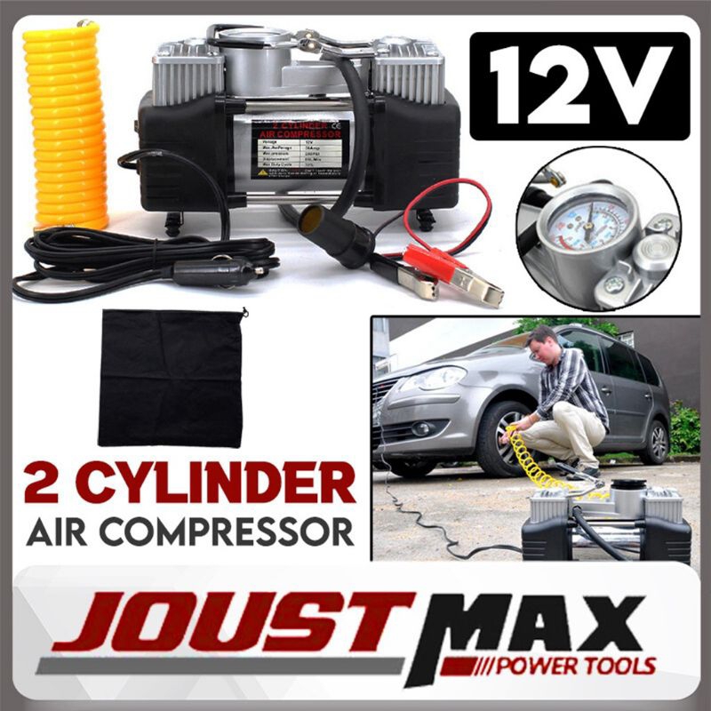 Pam Angin Tayar Kereta HEAVY DUTY Double Cylinder Portable Car Tyre ...