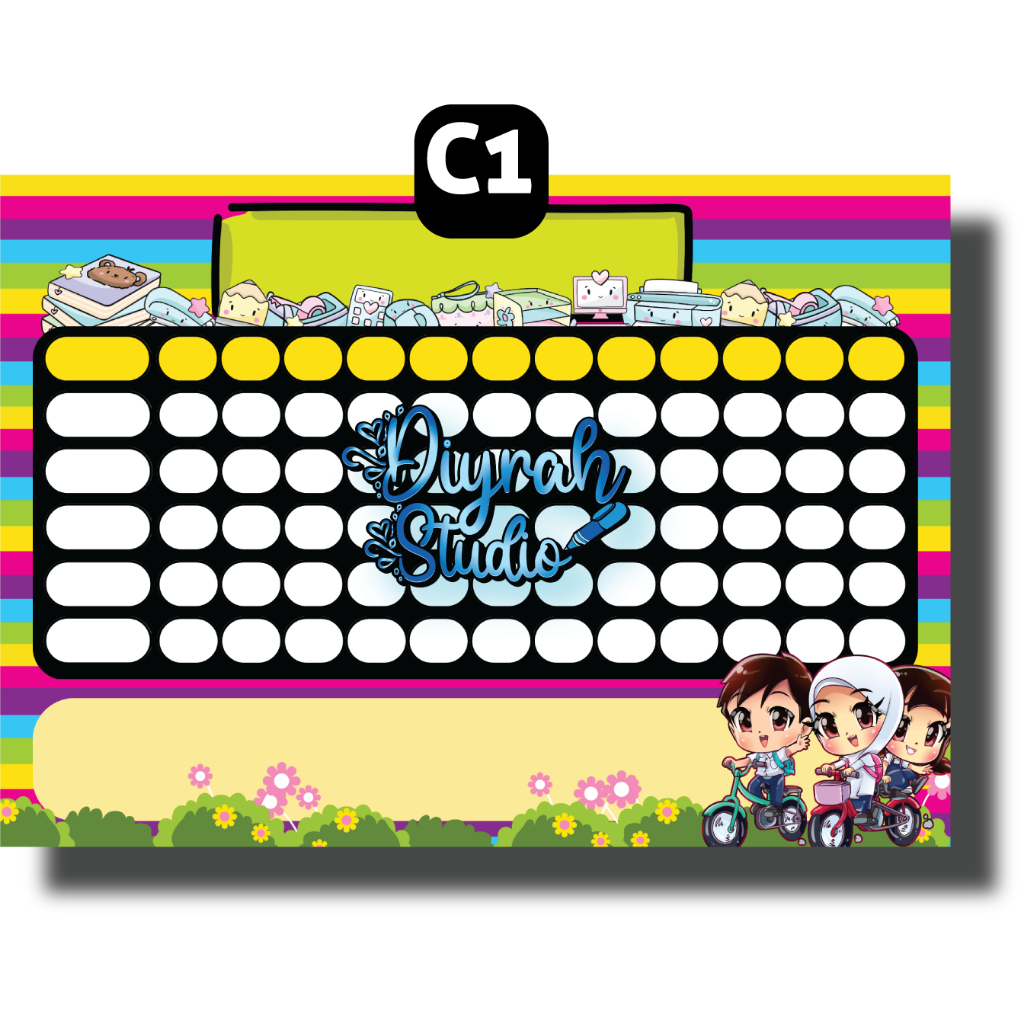Jadual Waktu Kelas . Boleh custom Nama & Nama Kelas (Tanpa Subjek ...