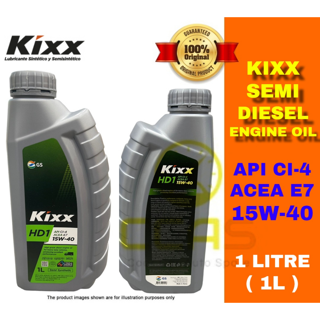 KIXX HD1 15W40 1 LITERS (1 Liters) DIESEL ENGINE OIL SEMI SYNTHETIC 15W ...
