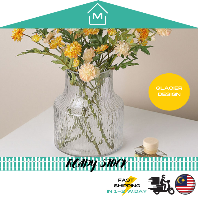 [20CM] Transparent Glacier Style Home Office Display Deco Flower Glass ...